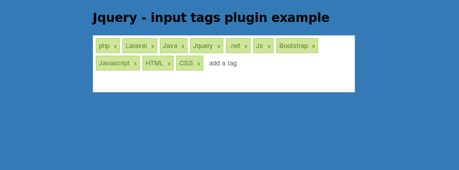 JQuery Tag Input Plugin Example Code - ItSolutionStuff.com JQuery Tag Input Plugin Example Code - ItSolutionStuff.com