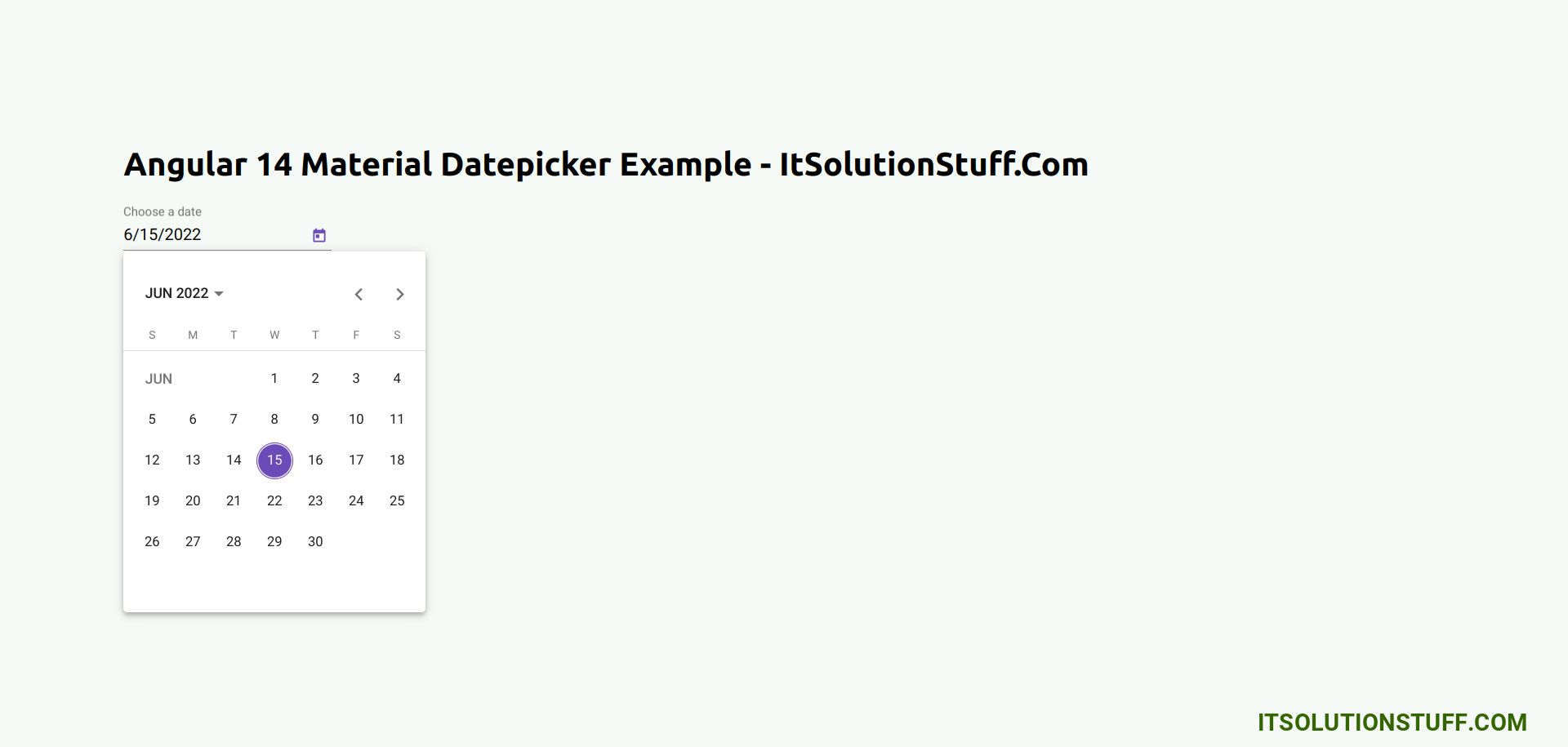 Angular 14 Material Datepicker Example Tutorial ItSolutionStuff