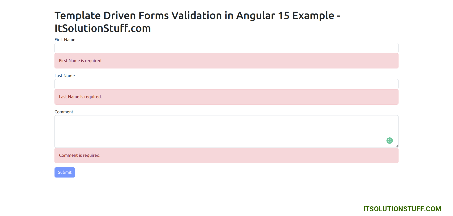 Angular 15 Template Driven Form Validation Example ItSolutionStuff