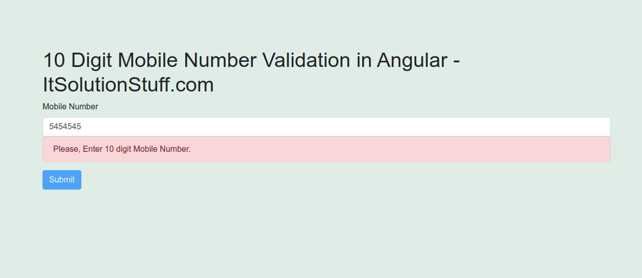  10 Digit Mobile Number Validation In Angular ItSolutionStuff