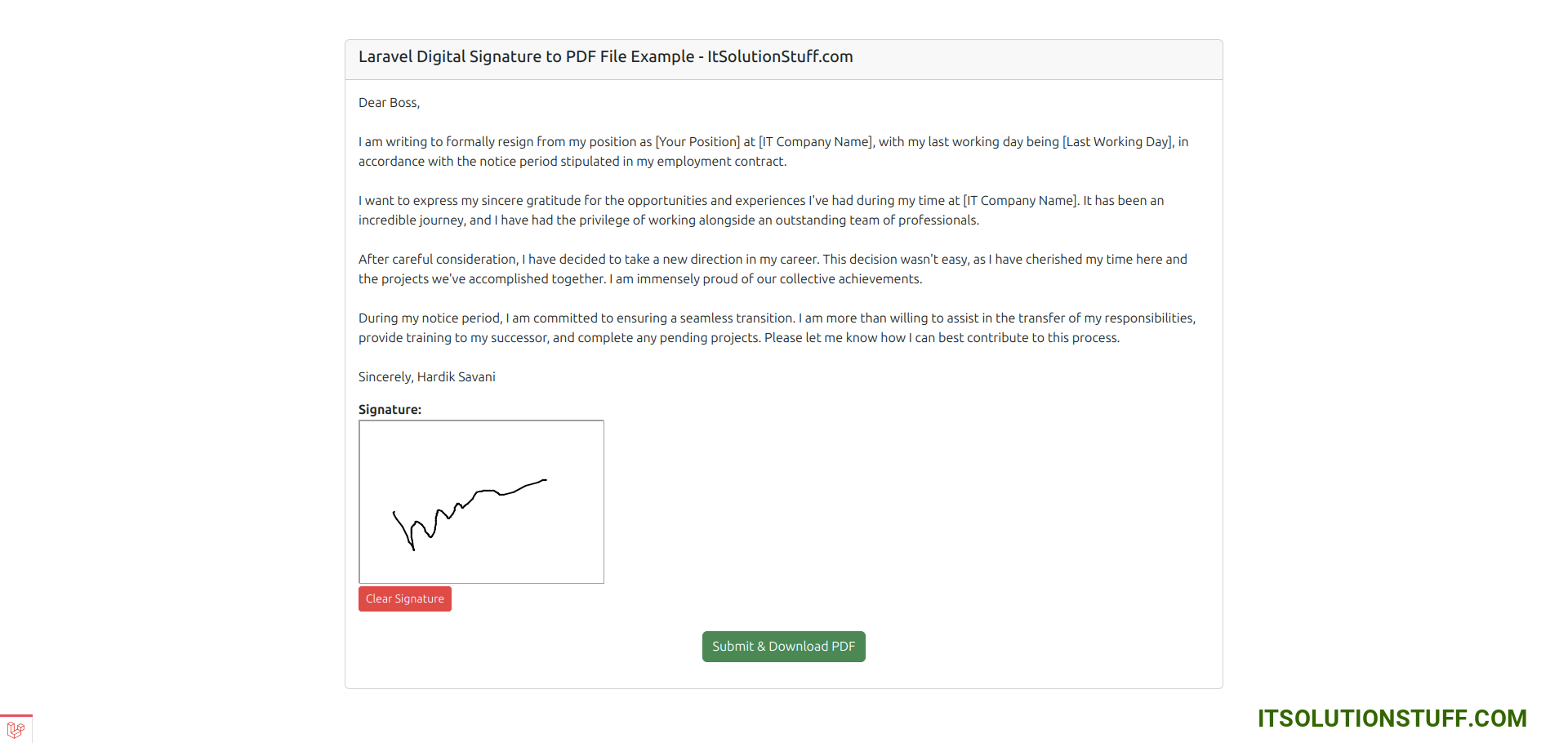 How To Add Digital Signature In PDF Using Laravel ItSolutionStuff