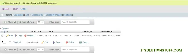 何じゃこりゃ！ : Laravel 10 データベースに JSON を保存する例