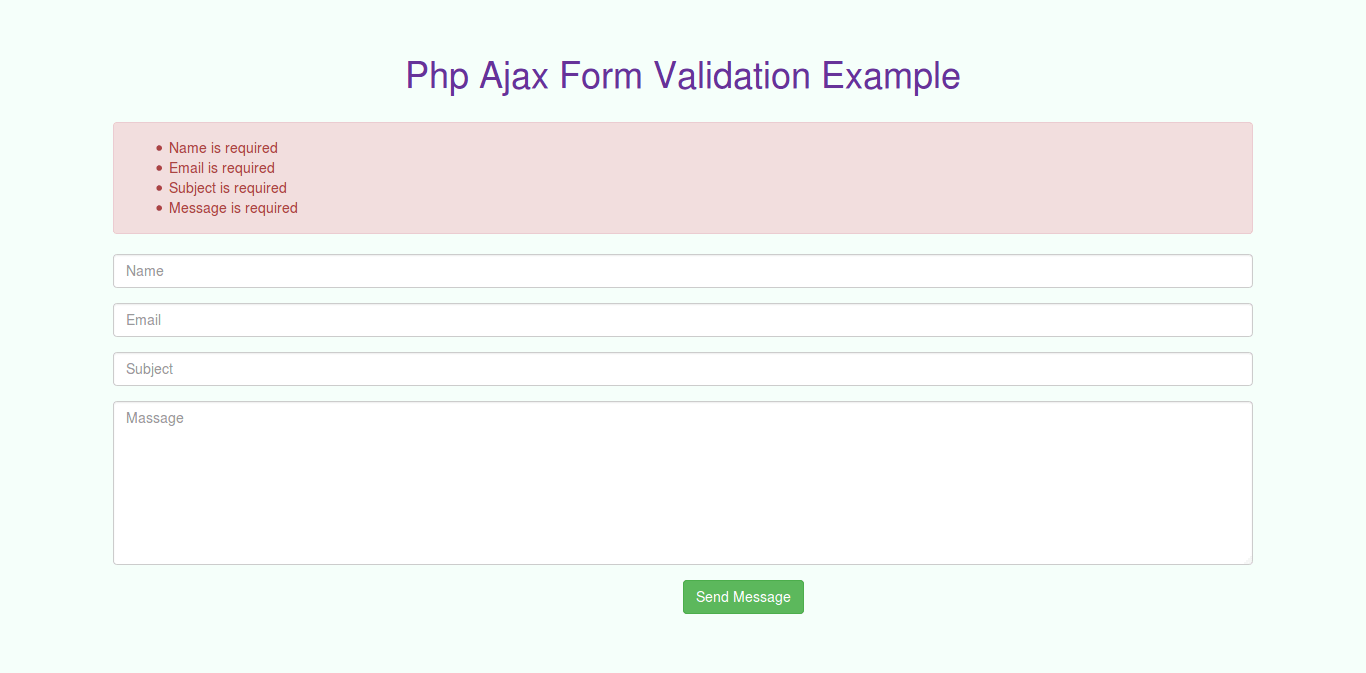 PHP Ajax Form Validation Example Tutorial - ItSolutionStuff.com PHP Ajax Form Validation Example Tutorial - ItSolutionStuff.com