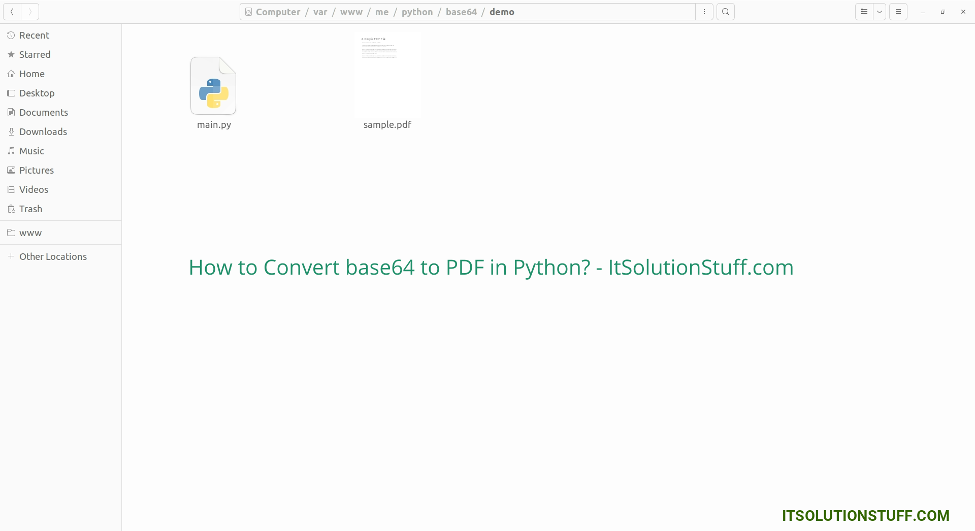 How To Convert Base64 To PDF In Python ItSolutionStuff