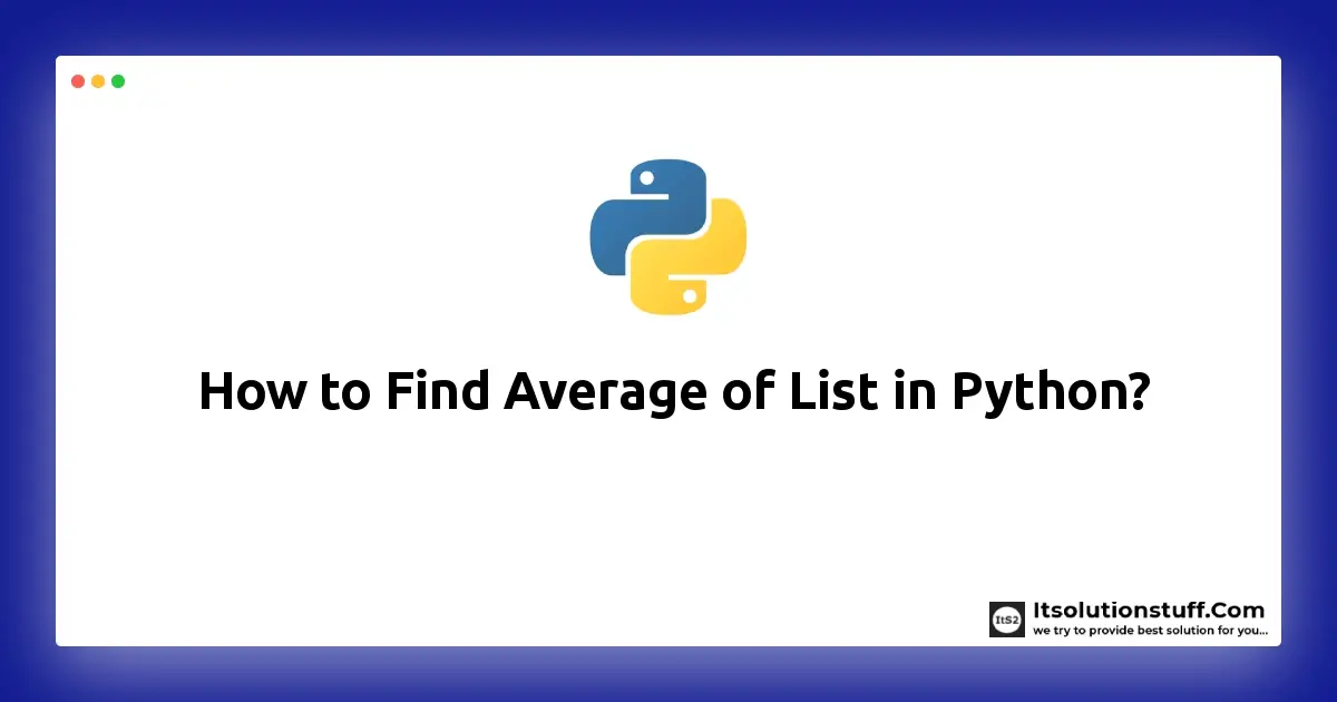 How To Find Average Of List In Python ItSolutionStuff