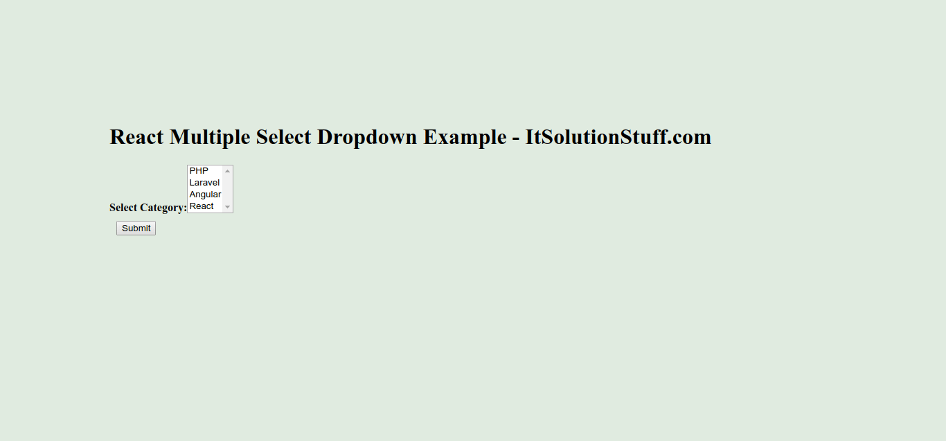 React Multi Select Dropdown Example ItSolutionStuff