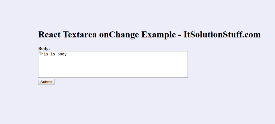 React Textarea OnChange Example React Textarea Tutorial 